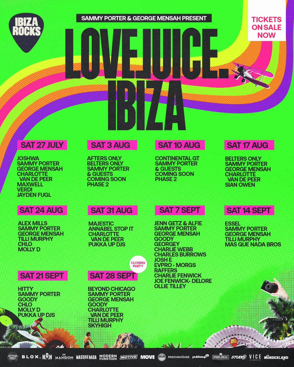 LoveJuice confirms 2024 residency at Ibiza Rocks | Ibiza News